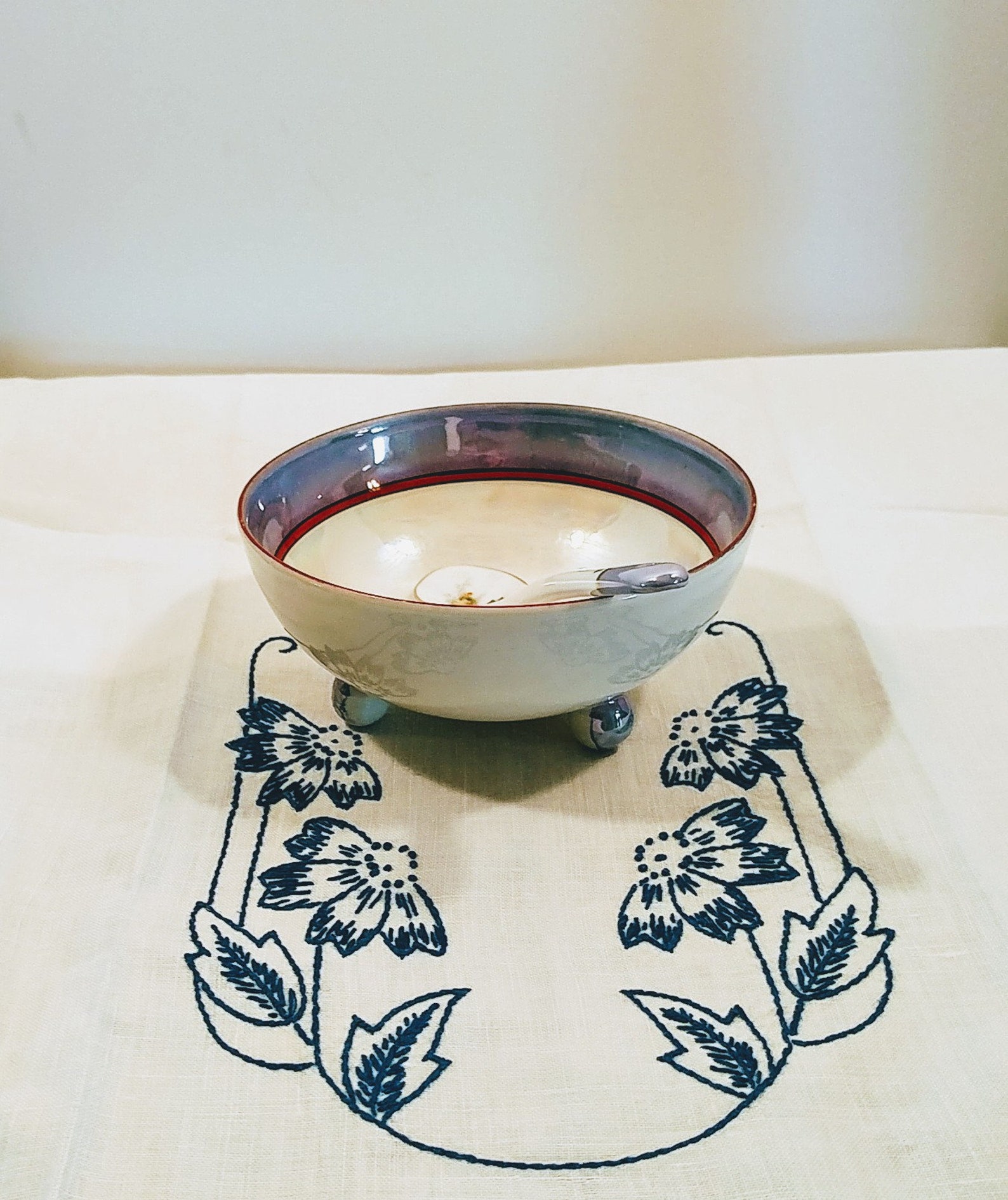Antique Noritake Morimura Brothers Hand Painted Blue and White Luster ...