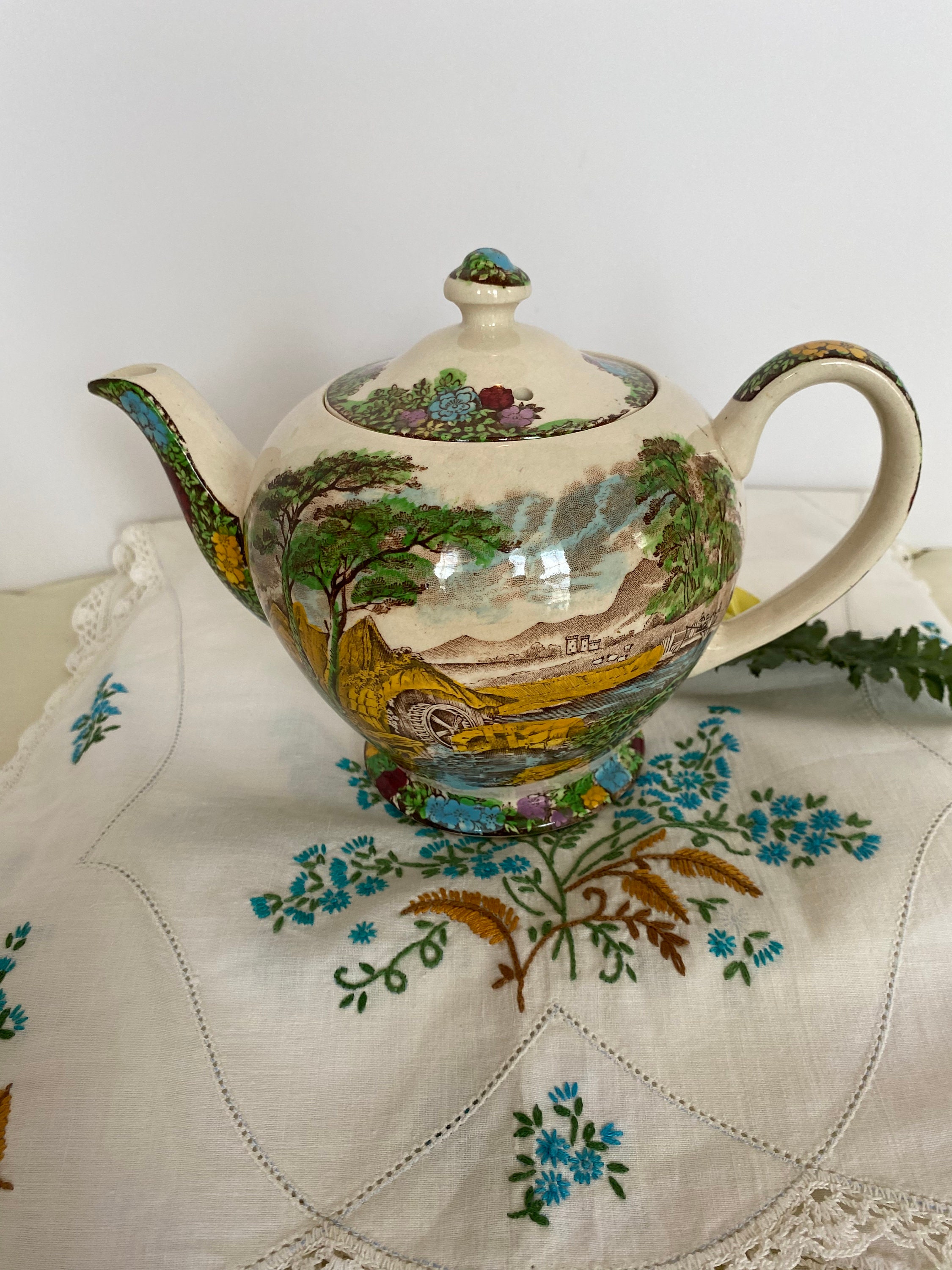 Sadler the Old Mill Teapot Full Size Vintage English Teapot - Etsy