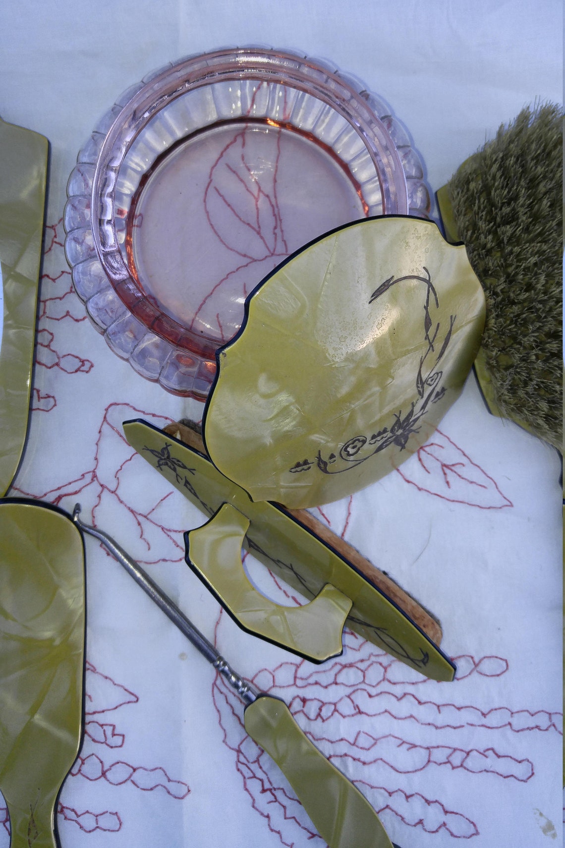 Vintage Art Deco Pyralin Celluloid Lady's Vanity Set 6 | Etsy