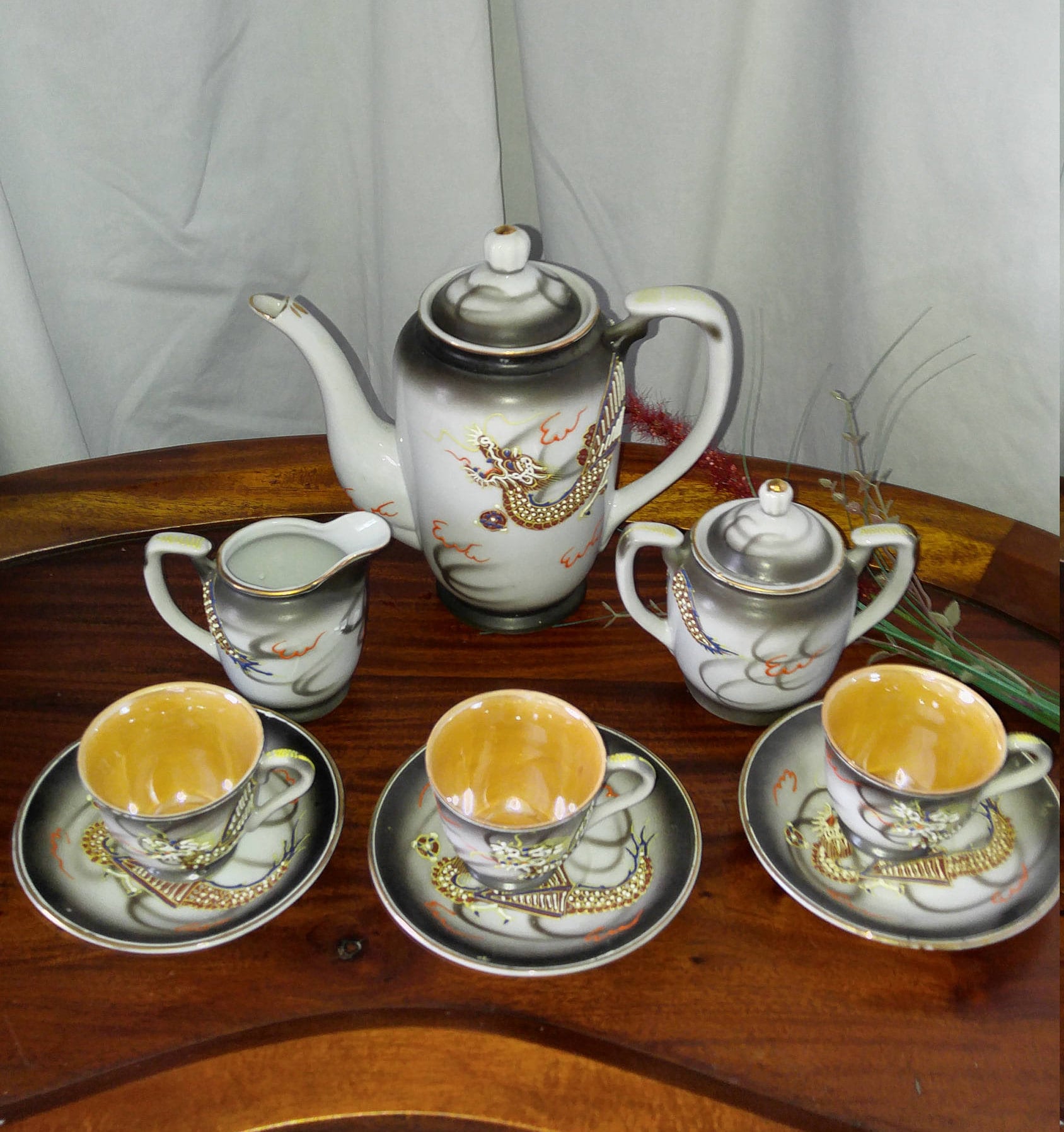 Antique Dragonware Hand Painted Moriage Tea Set 9 Piece Set - Etsy
