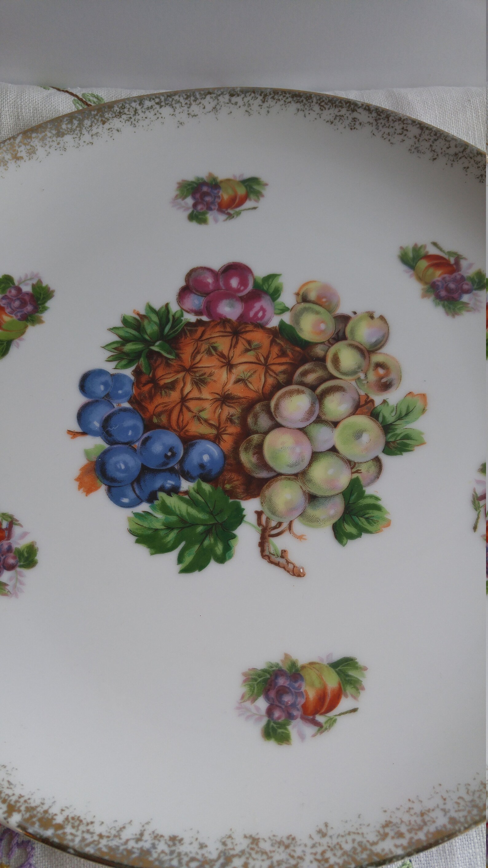 Vintage Fruit Pattern Serving Plate With Detachable Metal - Etsy