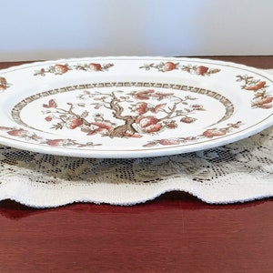 Myott Indian Tree Brown Oval Serving Platter; Vintage Myott ...