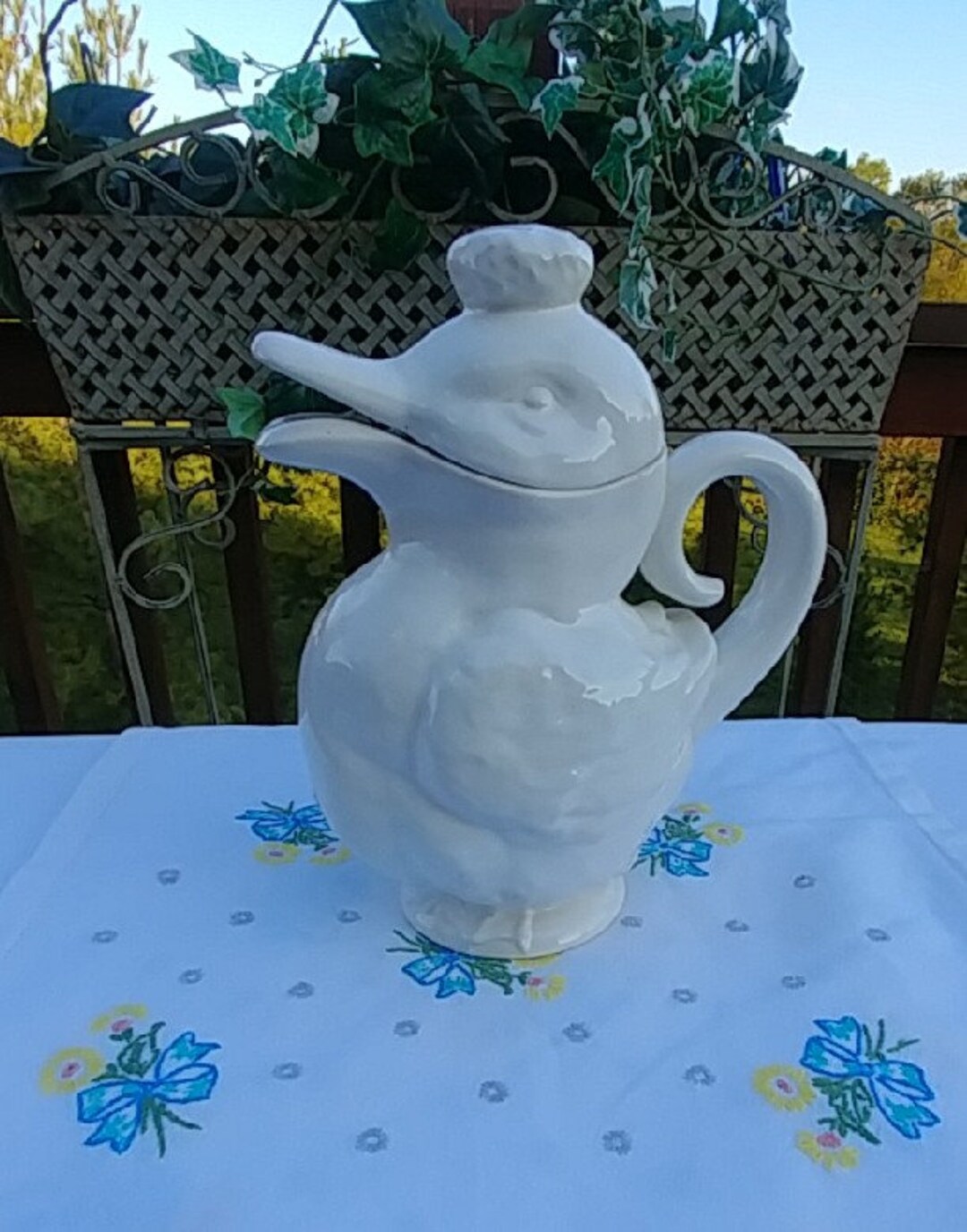 Vintage Rare Zell Am Harmersbach White Duck Teapot;vintage ...