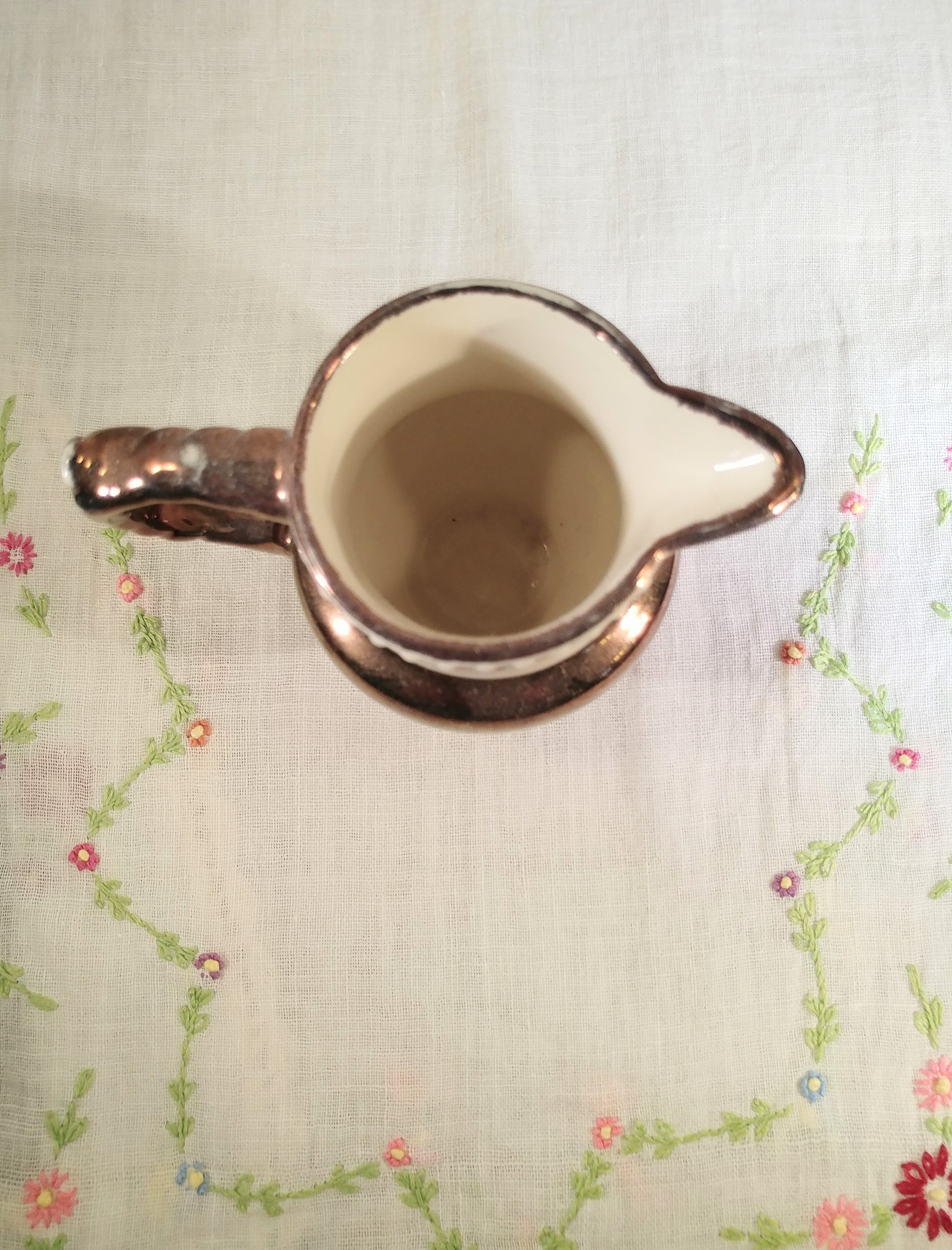 Antique English Copper Luster Pedestal Creamer Jug With Hand - Etsy