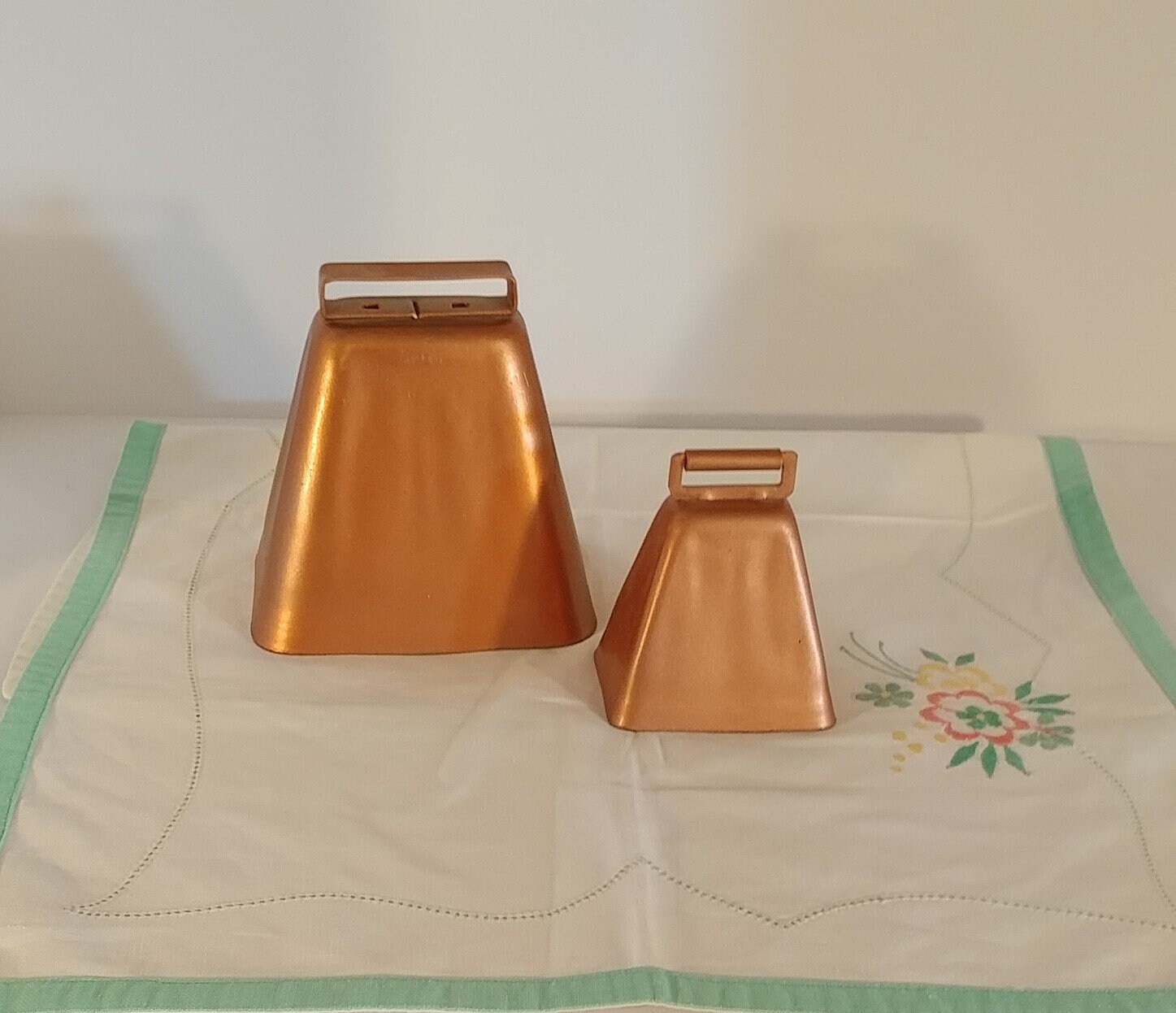 Vintage Copper Colored Metal Cow Bells Set of Two Vintage - Etsy