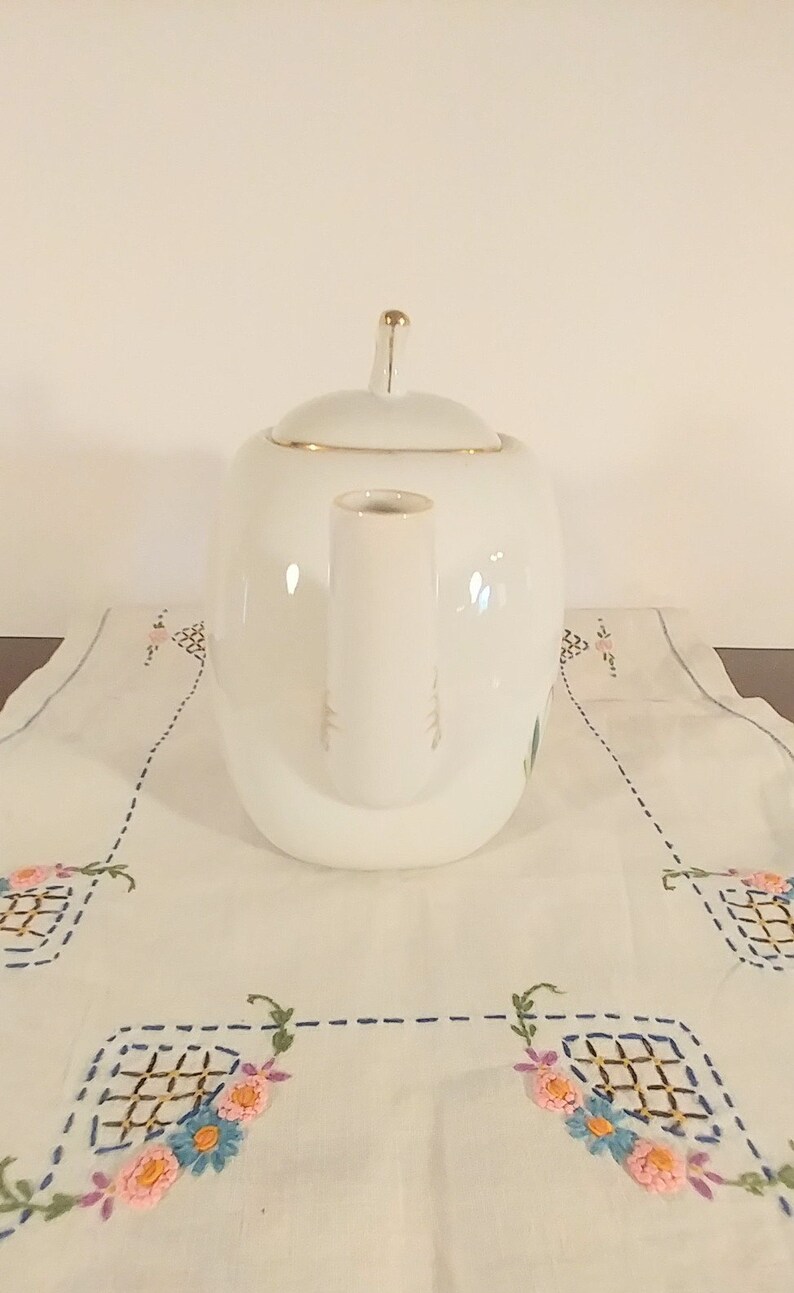 Hand Painted Mid Century Teapot by Ucagco Co, Full Size; Vintage Teapot ...