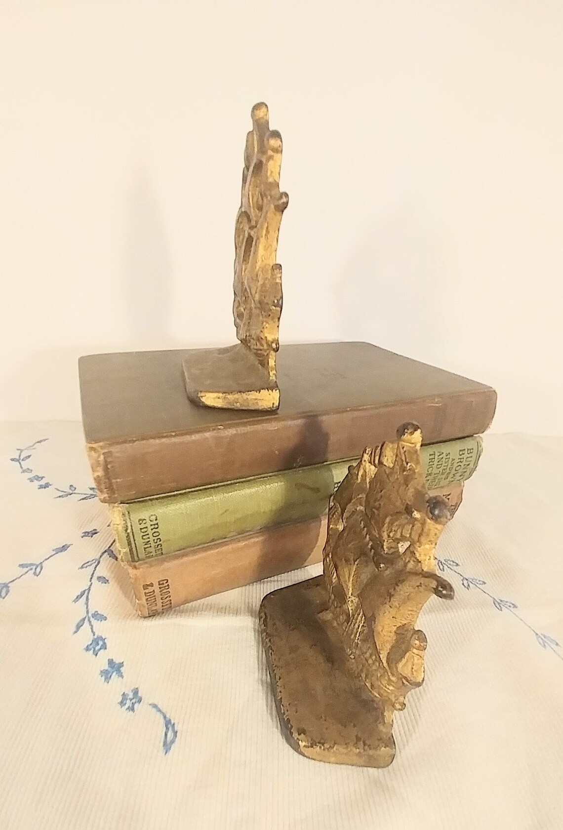 Painted Cast Iron Sailing Ship Bookend Set - Set of Two Matching ...