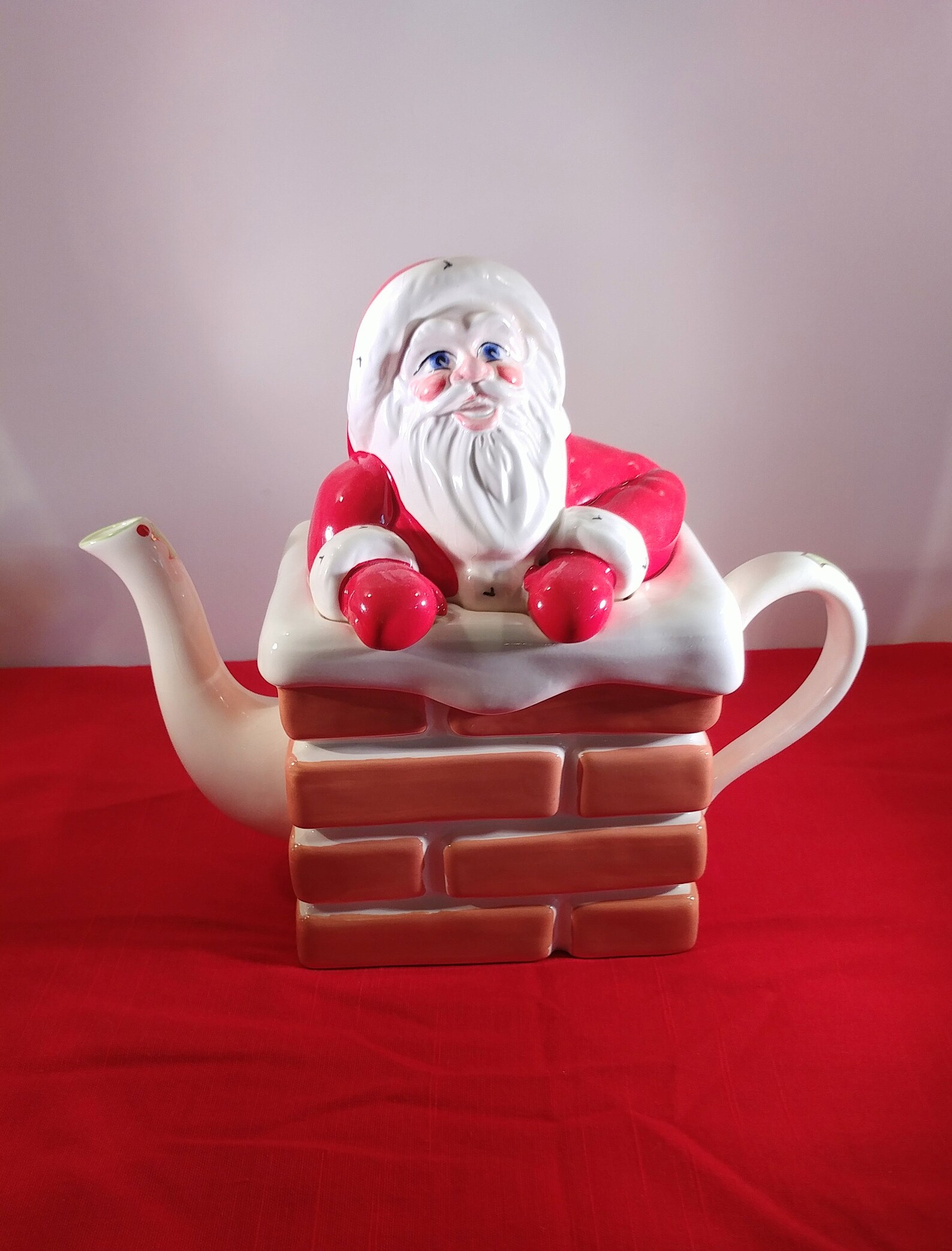 Santa in the Chimney English Teapot Full Size Vintage - Etsy