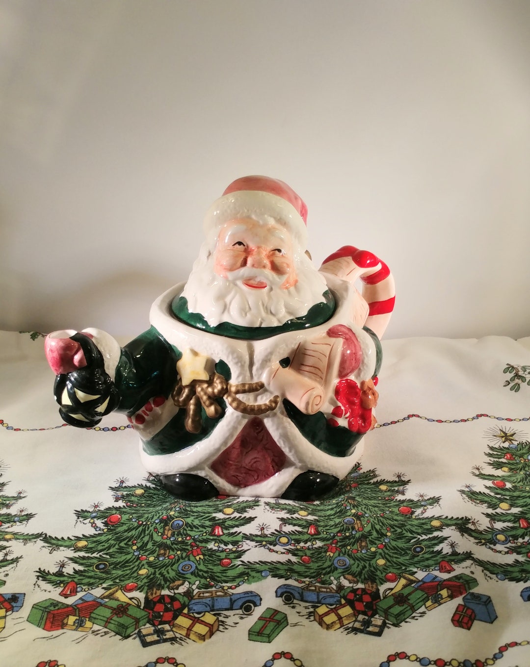 Jolly Santa Decorative Teapot, Full Size; Vintage Teapot, Figural ...