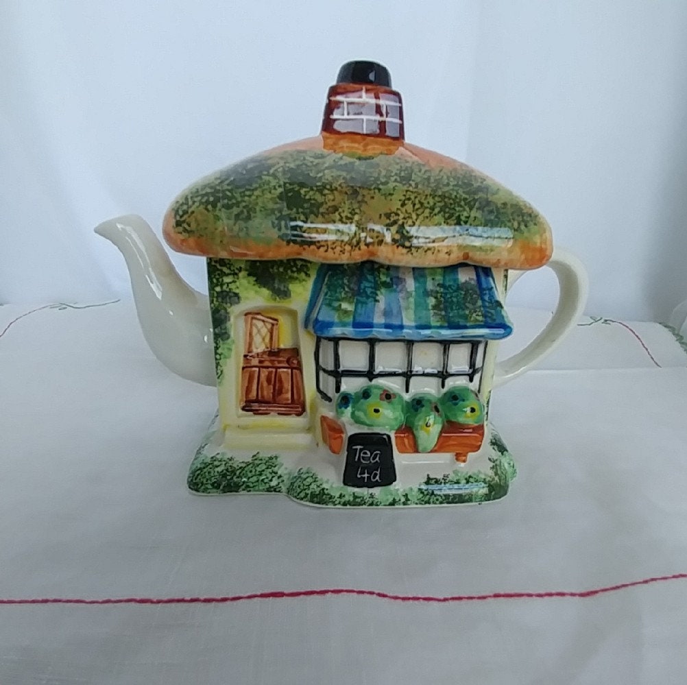 Tony Carter Cottage Tea Shop Teapot Vintage Tony Carter - Etsy Polska