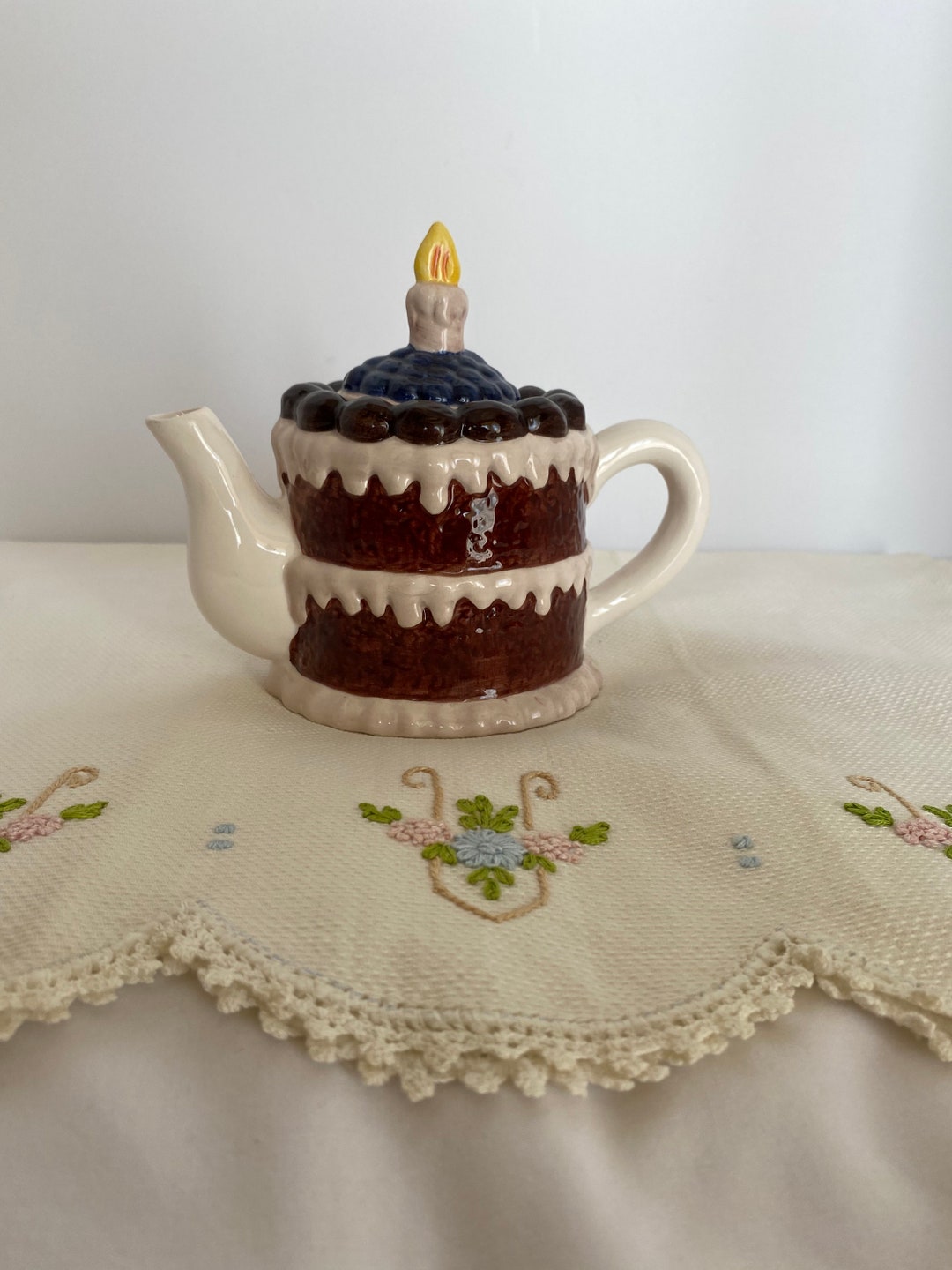 Birthday Cake Teapot, by CBK; Vintage Teapot, Figural Teapot, Birthday ...