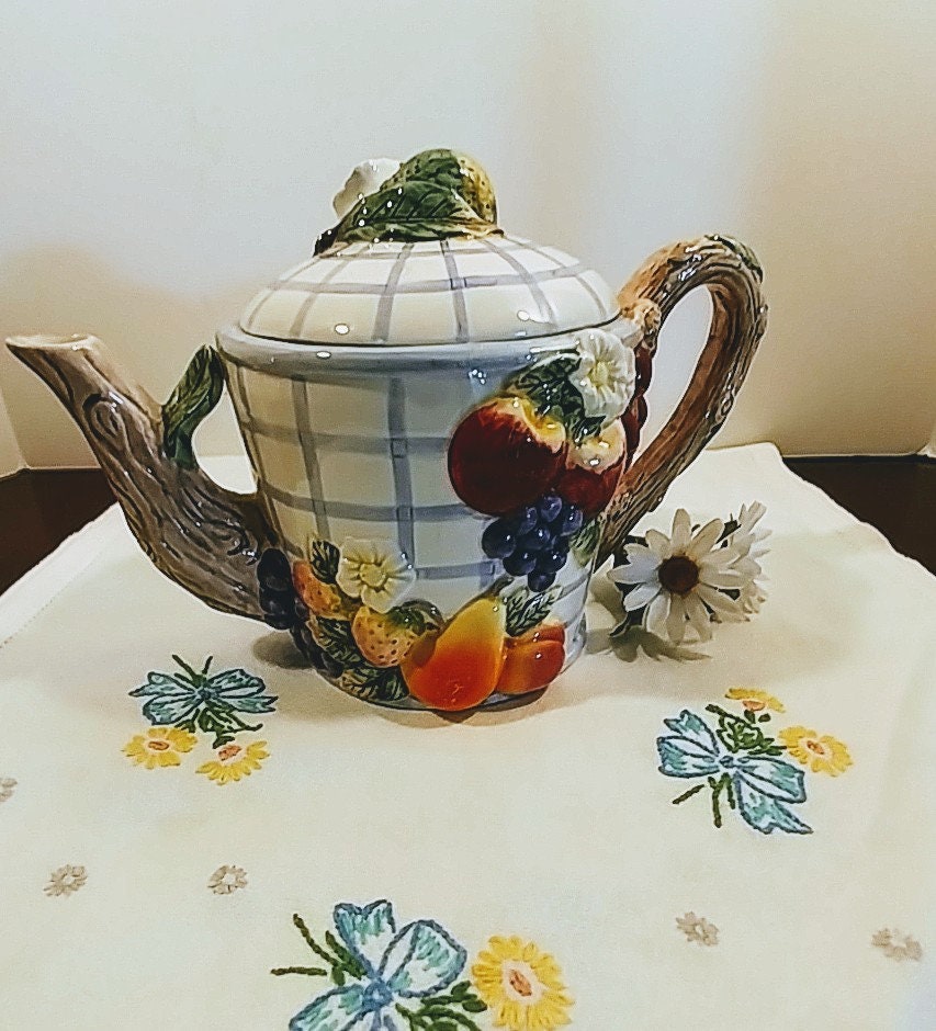 Fitz & Floyd Omnibus Summer Fruits and Berries Figural Teapot - Etsy