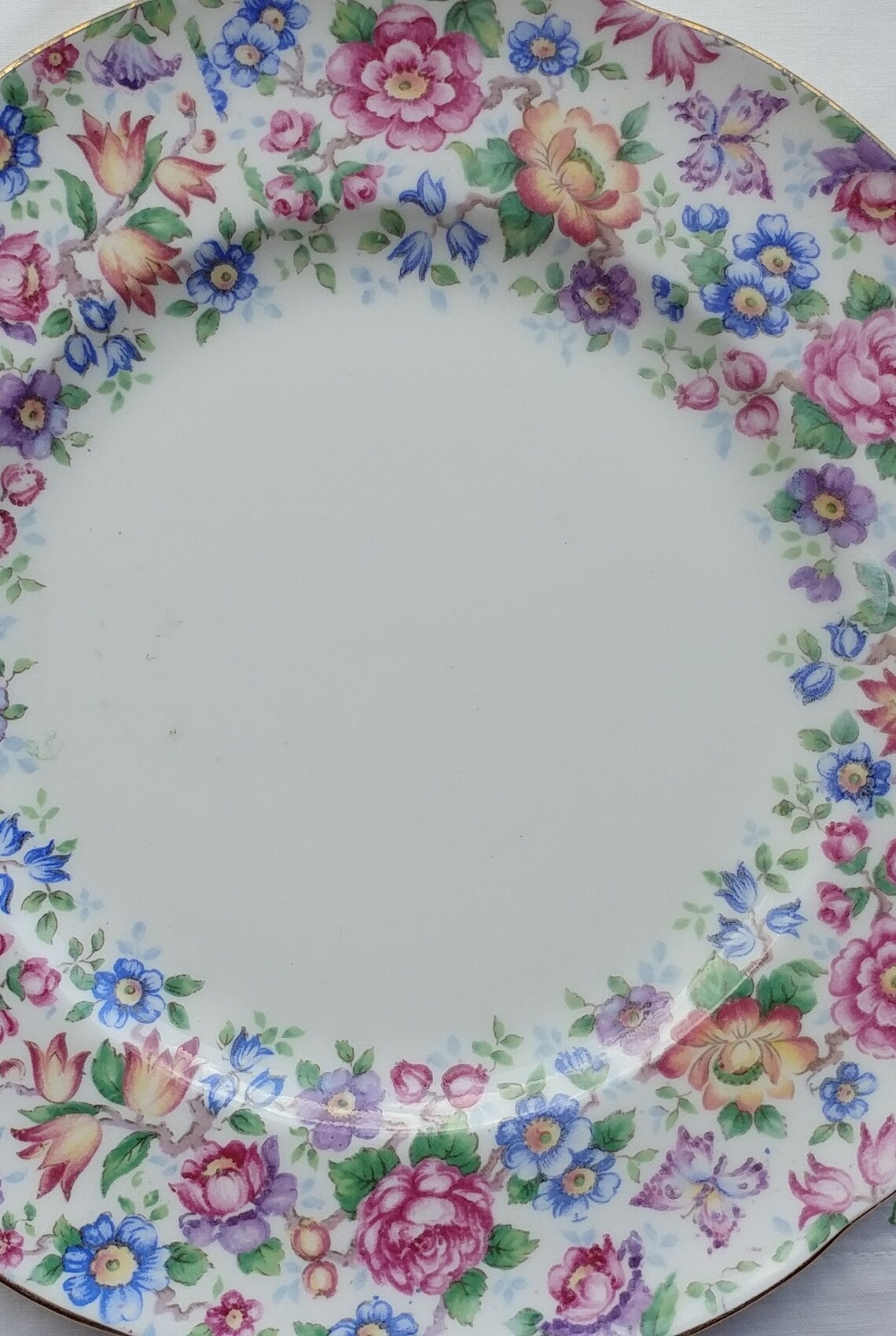 Crown Staffordshire Springtime Chintz Plate Vintage Crown | Etsy