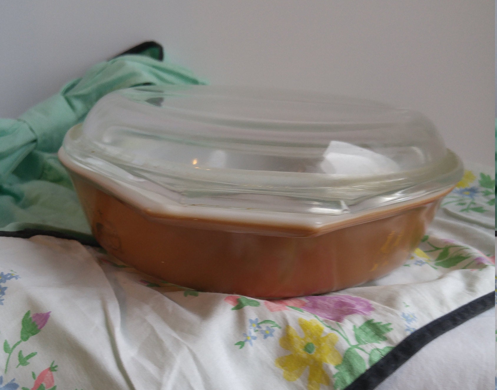 Pyrex Americana Divided Baking Serving Dish With Glass Lid - Etsy