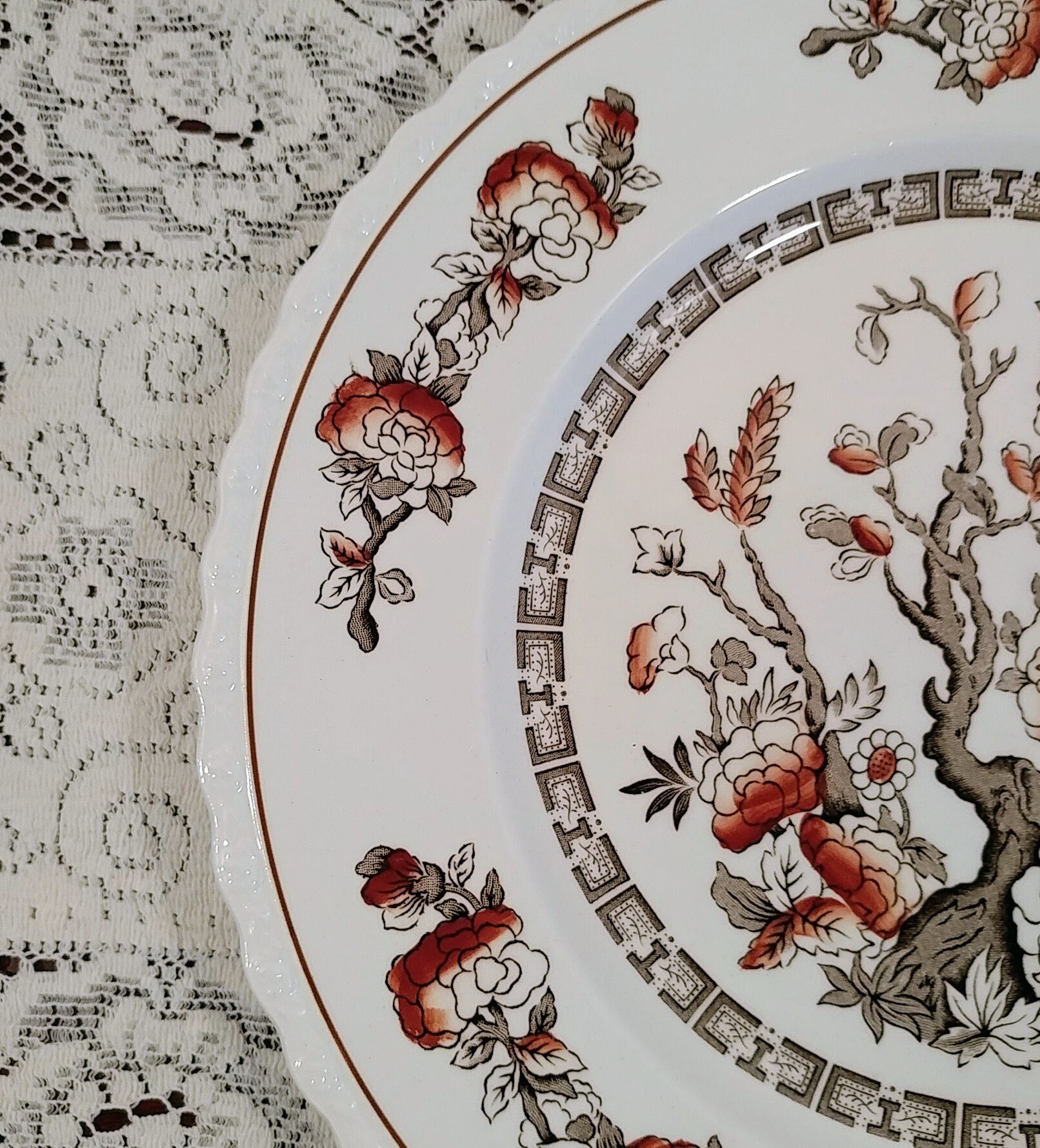 Myott Indian Tree Brown Pattern Dinner Plates Set of 2 | Etsy