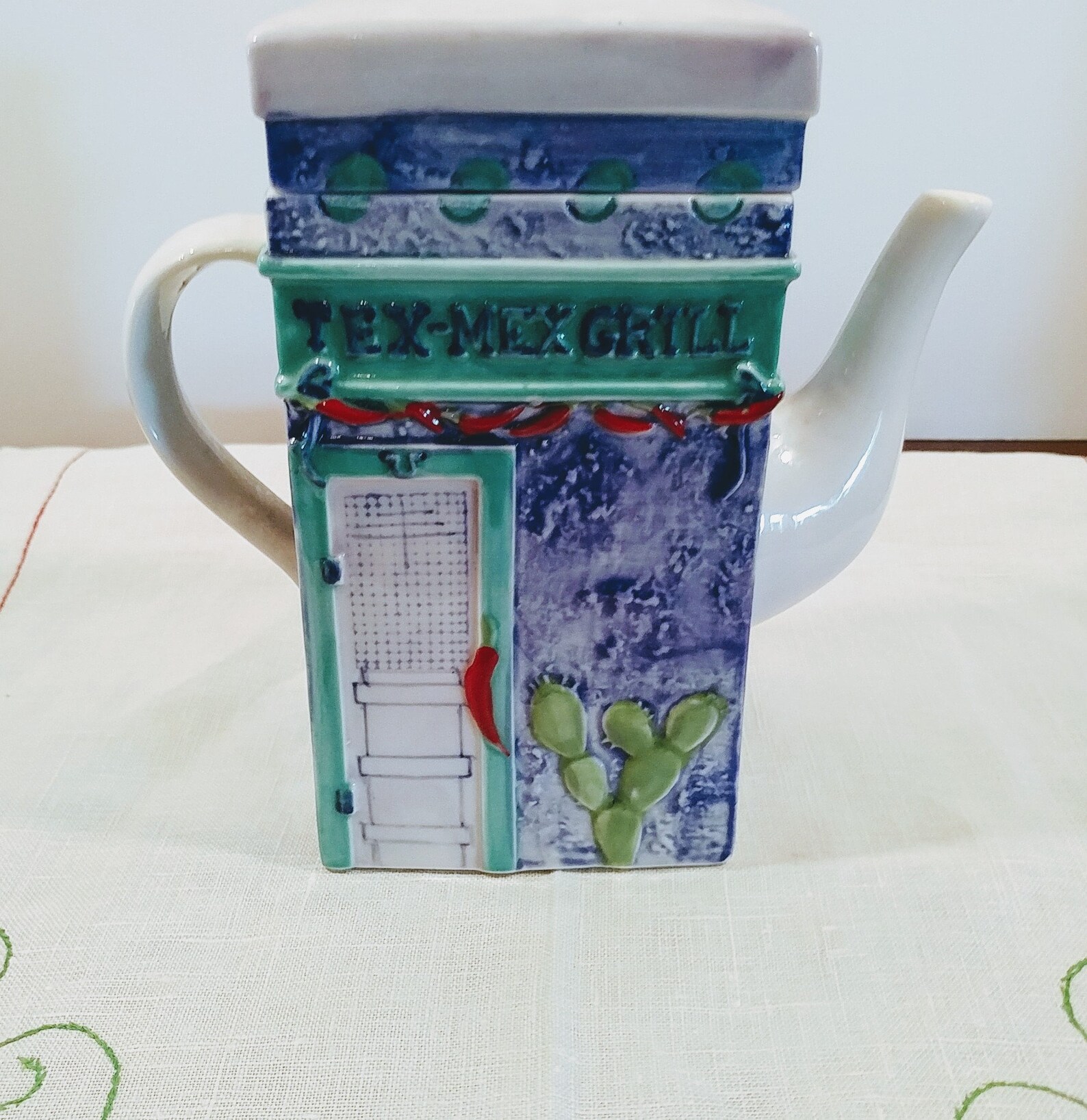 Fun Main Street Store Front Double Sided Teapot Tex Mex - Etsy