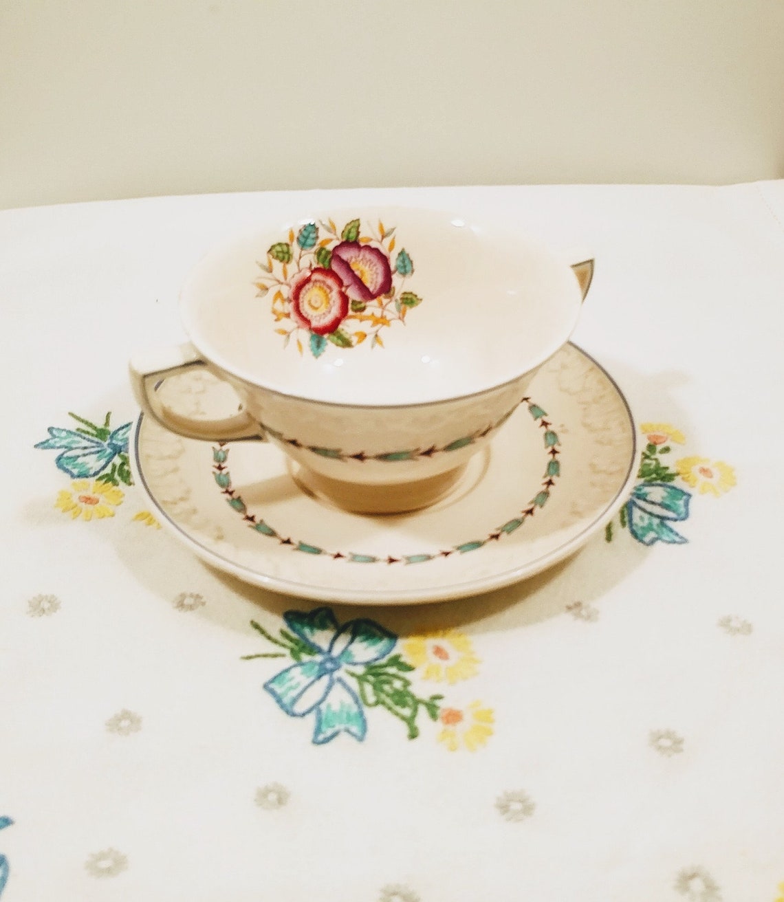 Wedgwood Corinthian Evenlode Pattern Double Handle Cream Soup - Etsy