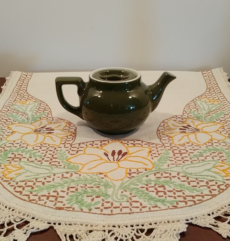 Hall China Personal Teapot, Round Design With Tab Top, Green; Vintage ...