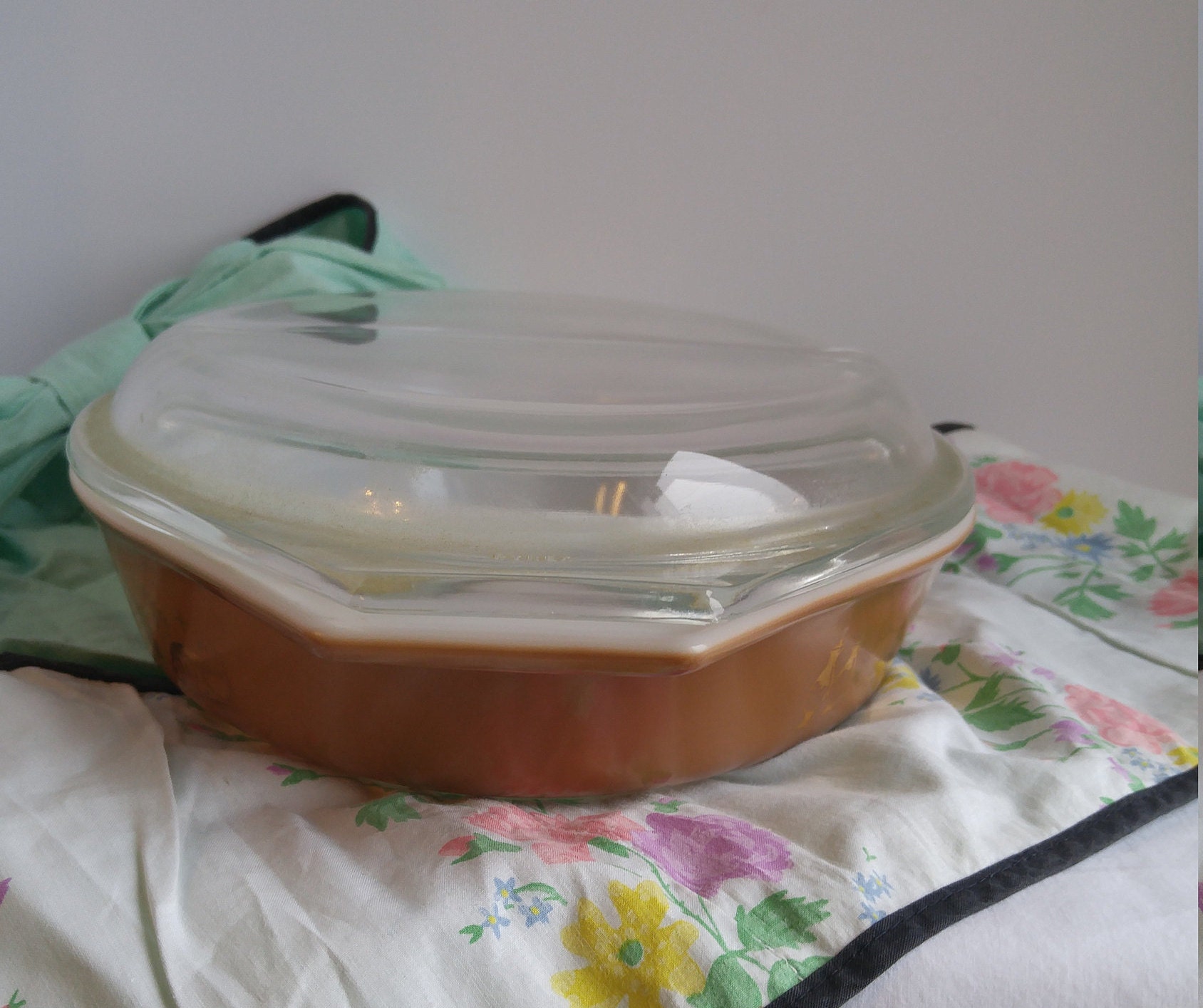 Pyrex Americana Divided Baking Serving Dish With Glass Lid - Etsy