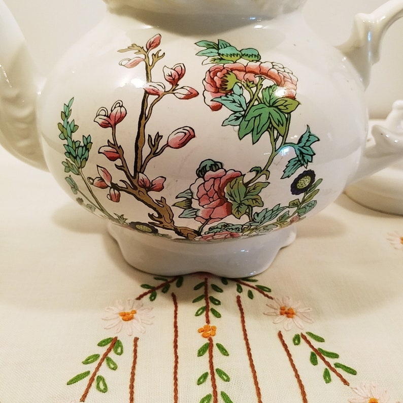 Vintage Indian Tree Pattern Pedestal Teapot, by Duchess China, England ...