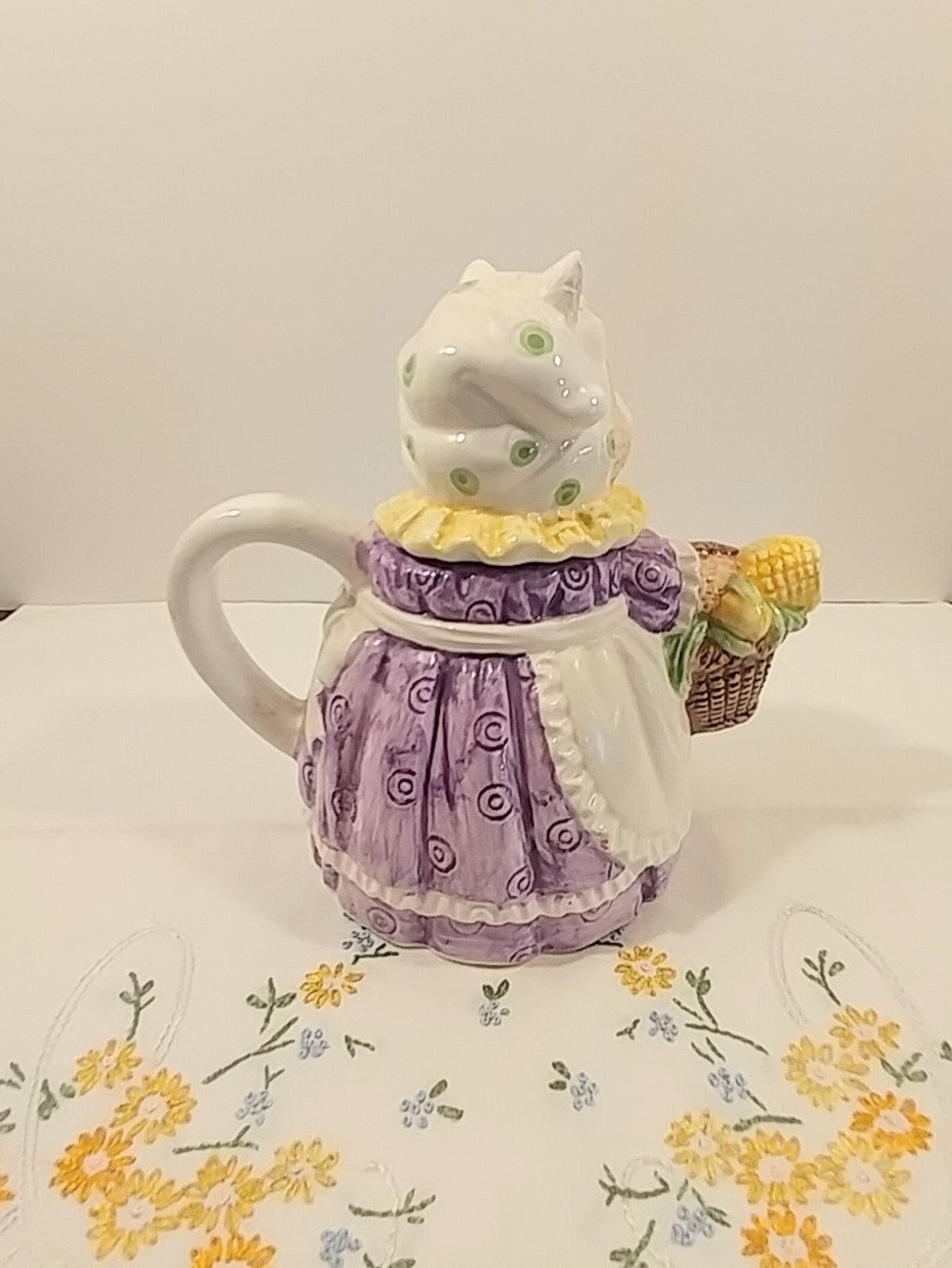 Mrs. Pig in Her Garden Hand Painted Decorative Figural Teapot - Etsy