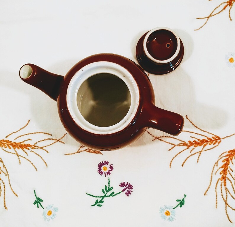 Vintage Hall China Company Round Personal Teapot With Tab Lid | Etsy