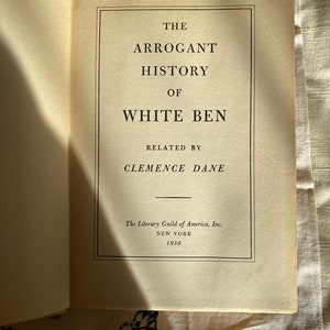 The Arrogant History of White Ben, by Winifred Ashton; Vintage Novel ...