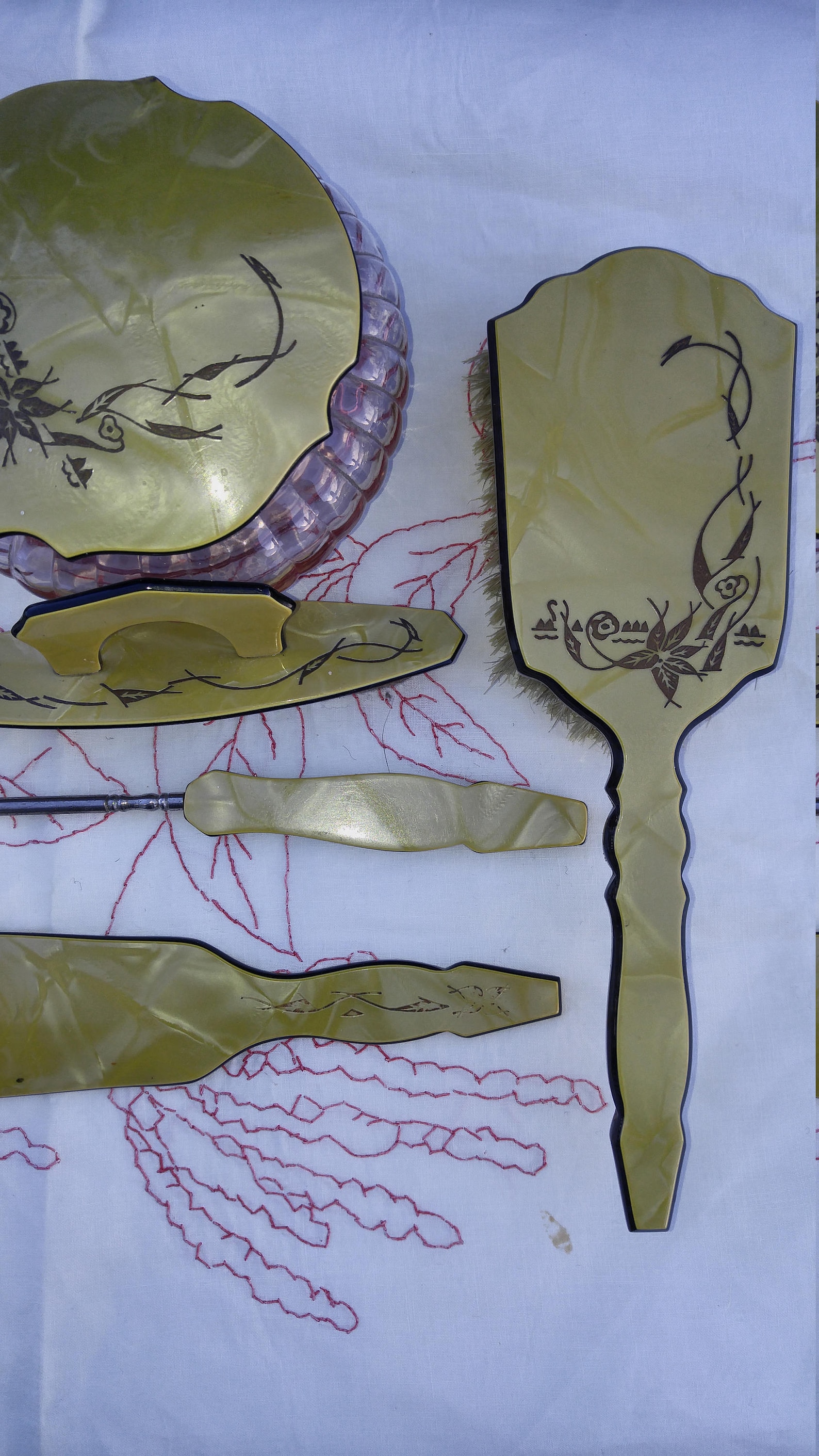 Vintage Art Deco Pyralin Celluloid Lady's Vanity Set 6 - Etsy