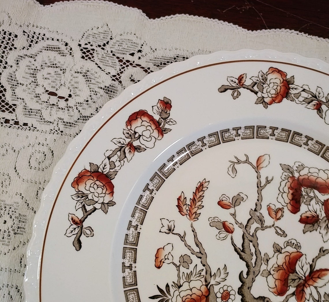 Myott Indian Tree Brown Pattern Dinner Plates Set of 2 - Etsy