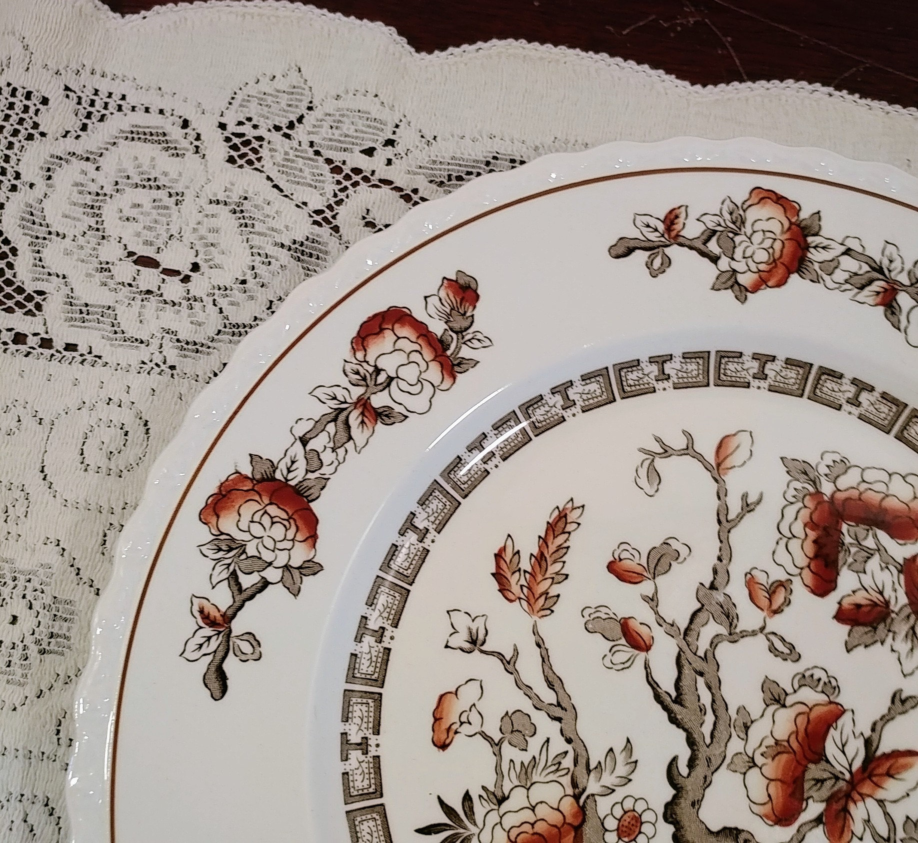 Myott Indian Tree Brown Pattern Dinner Plates Set of 2 | Etsy
