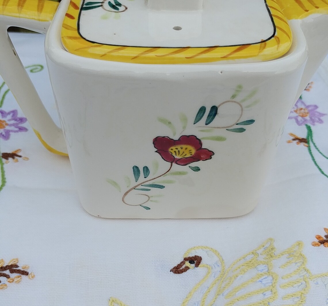 Vintage Handpainted Folk Art Cube Teapot Vintage Japan - Etsy