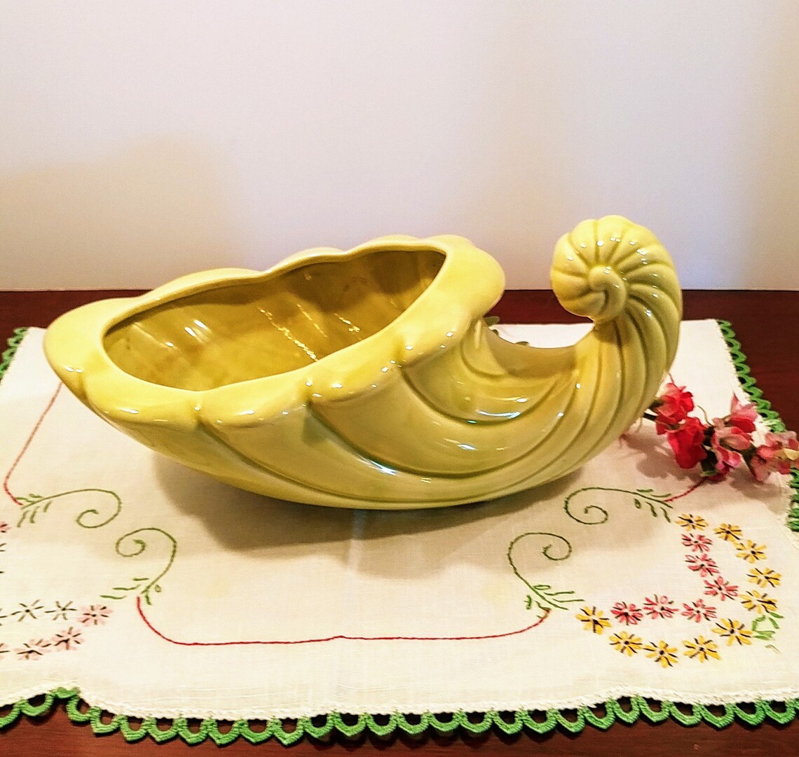Large Stanfordware Cornucopia Planter Vase Celery Green | Etsy