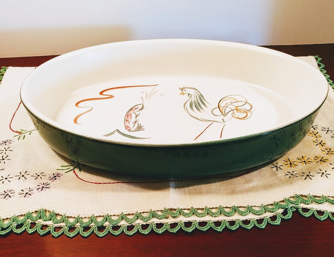 Denby Flair Rooster Oval Serving Dish Vintage Denby Pottery - Etsy