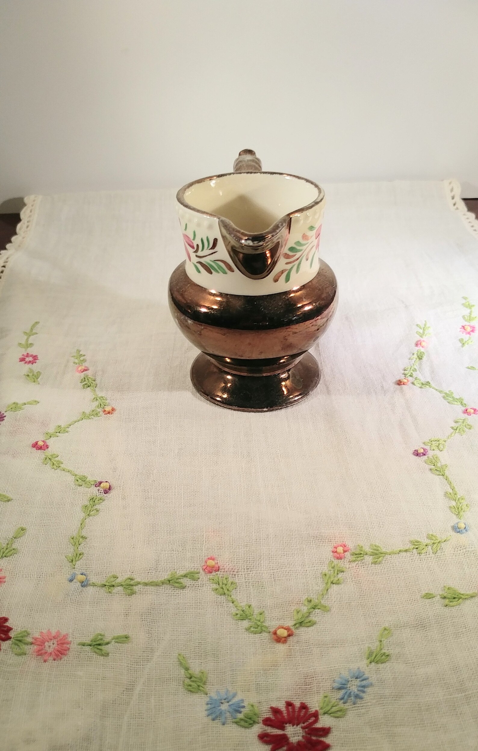 Antique English Copper Luster Pedestal Creamer Jug With Hand - Etsy