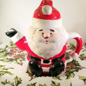 Jolly Santa Holiday Figural Teapot, Full Size; Vintage Teapot, Holiday ...