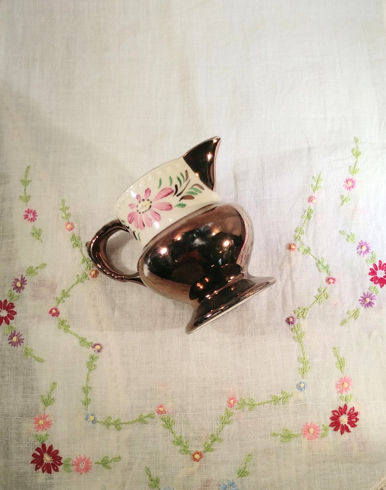 Antique English Copper Luster Pedestal Creamer Jug With Hand - Etsy