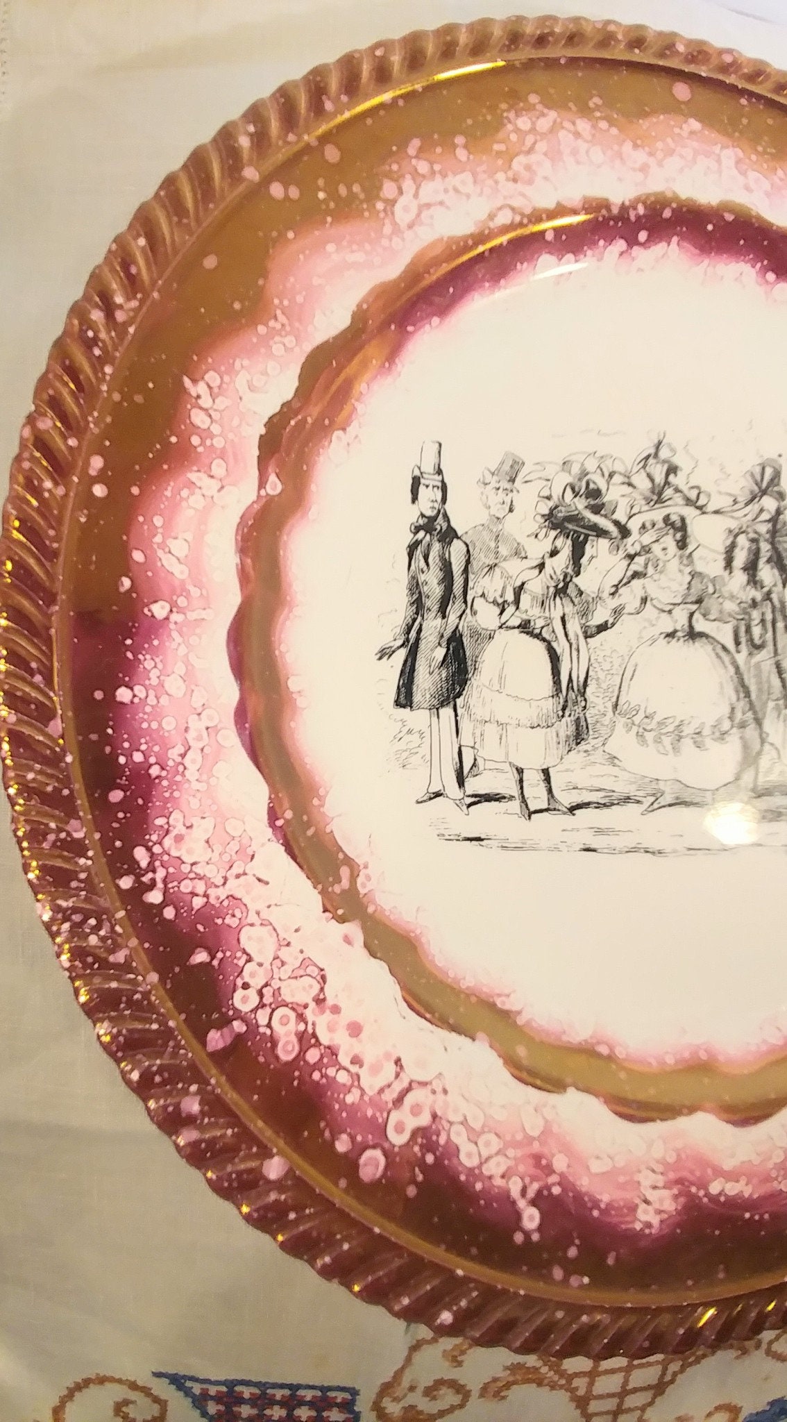 Vintage Splatter Lusterware Plate by Gray's Pottery - Etsy