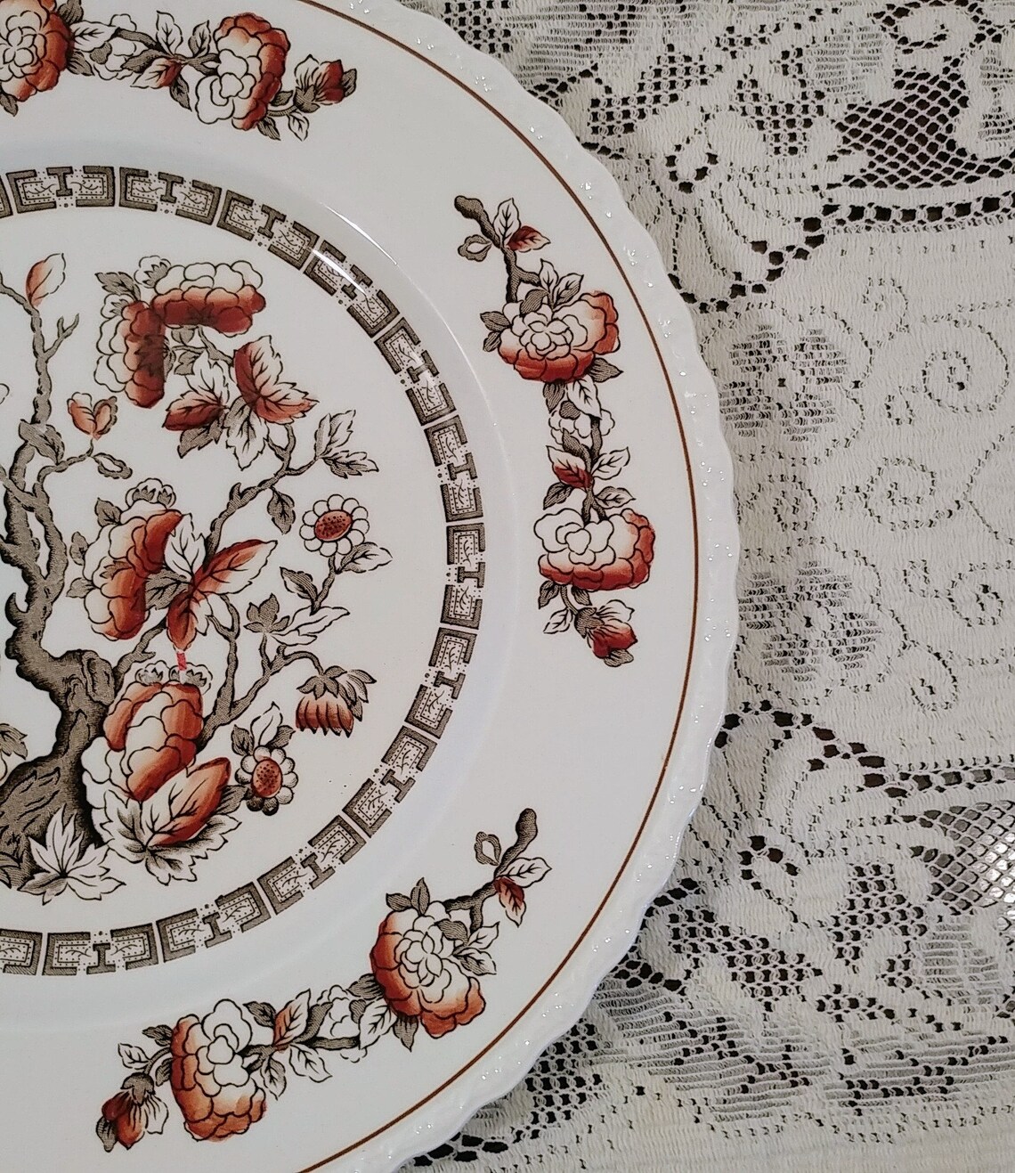 Myott Indian Tree Brown Pattern Dinner Plates Set of 2 - Etsy