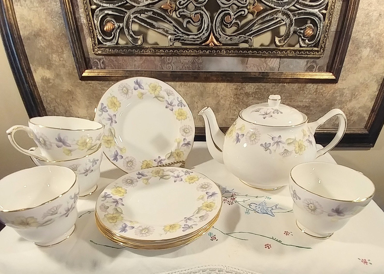 Duchess English Bone China 9 Piece Pedestal Tea Set in the - Etsy