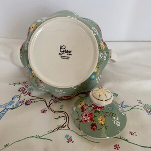 Grace Tea Ware Chintz Pattern Teapot With Gold Trims, Full Size ...