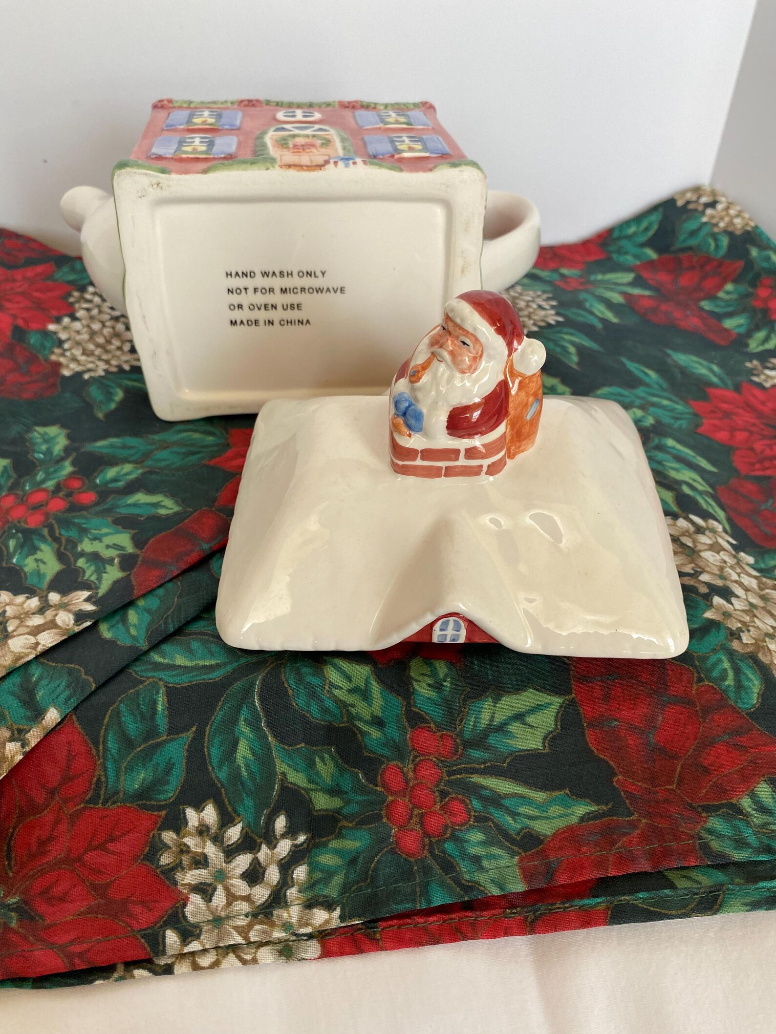Rooftop Santa Christmas Teapot, Full Size; Vintage Teapot, Holiday ...