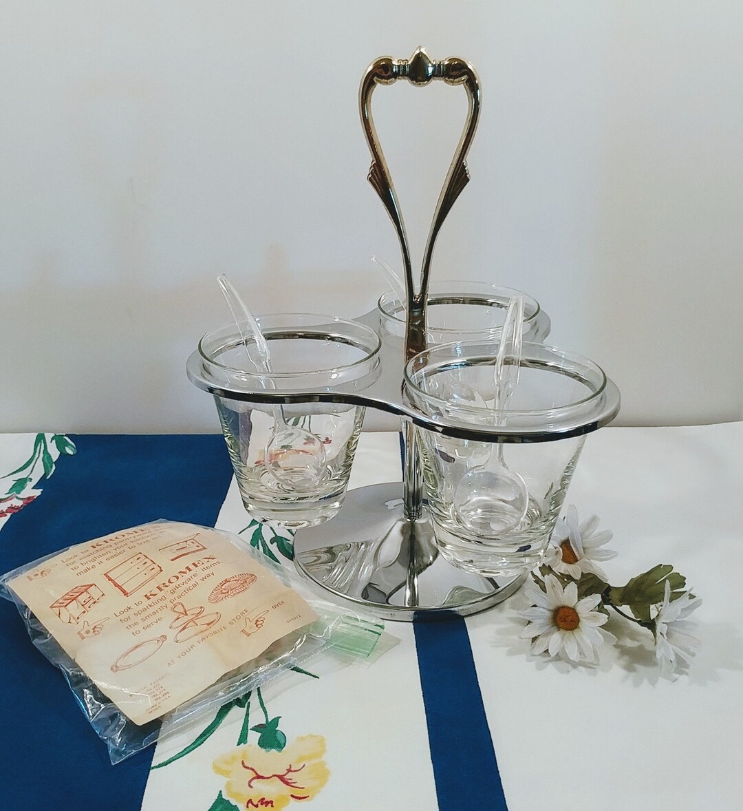 Fab Mid Century Modern Kromex Condiment Caddy With Original Serving ...