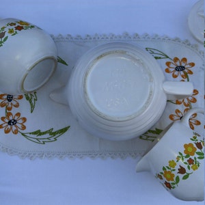 Mccoy MCM Patchwork Pattern Tea Set, Full Size Teapot, Creamer, Lidded ...