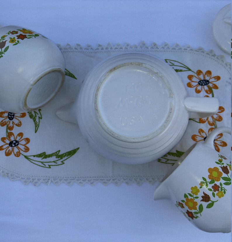 Mccoy MCM Patchwork Pattern Tea Set Full Size Teapot | Etsy