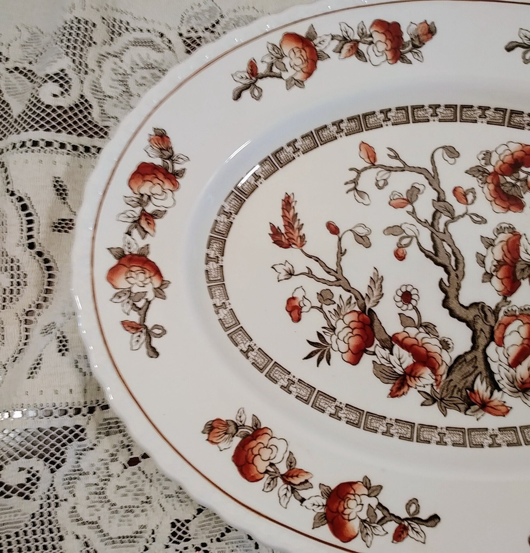 Myott Indian Tree Brown Oval Serving Platter Vintage Myott - Etsy