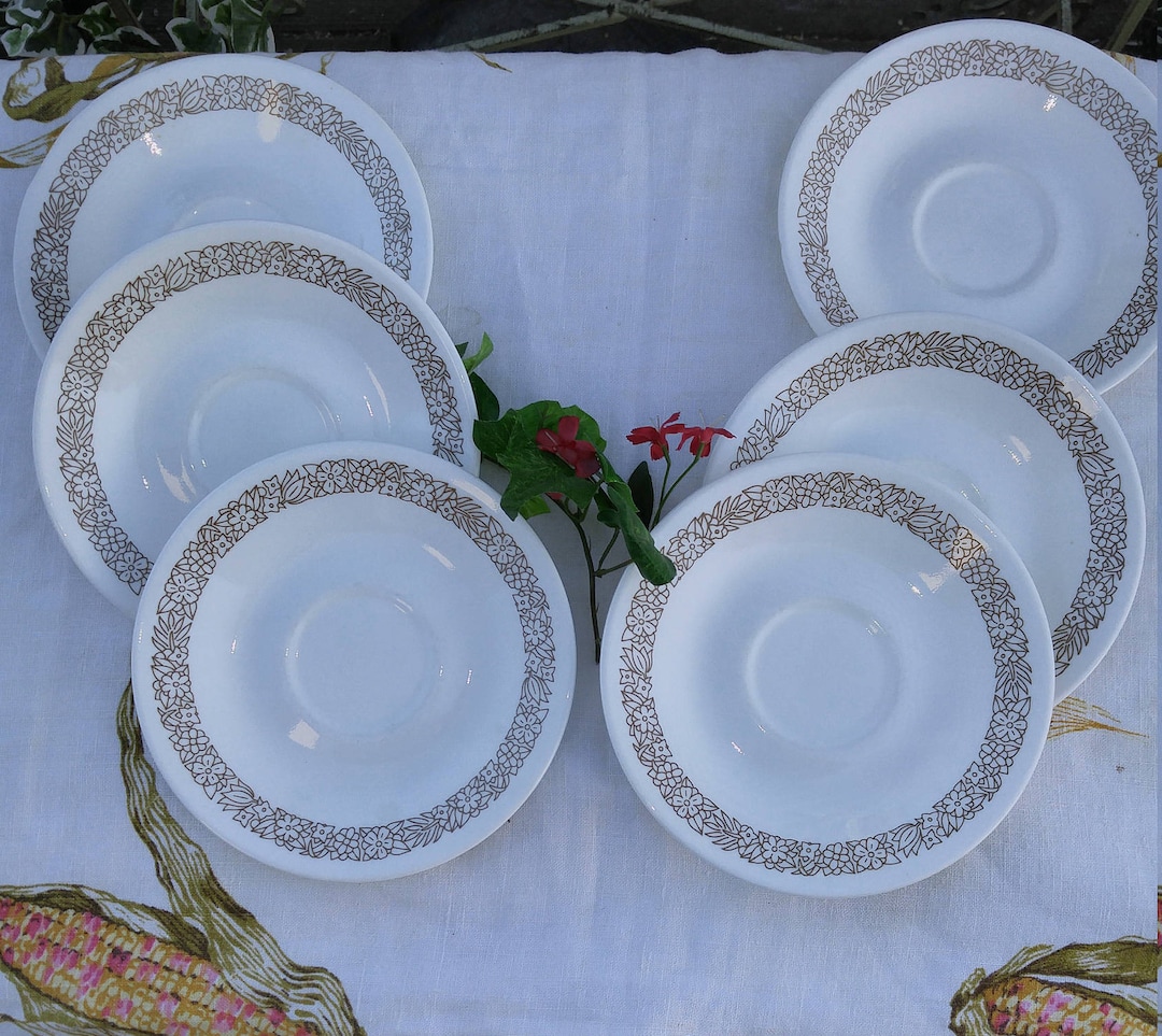 Corelle Corning Ware Woodland Brown Tea Cup Saucer, Coffee Cup Saucer ...