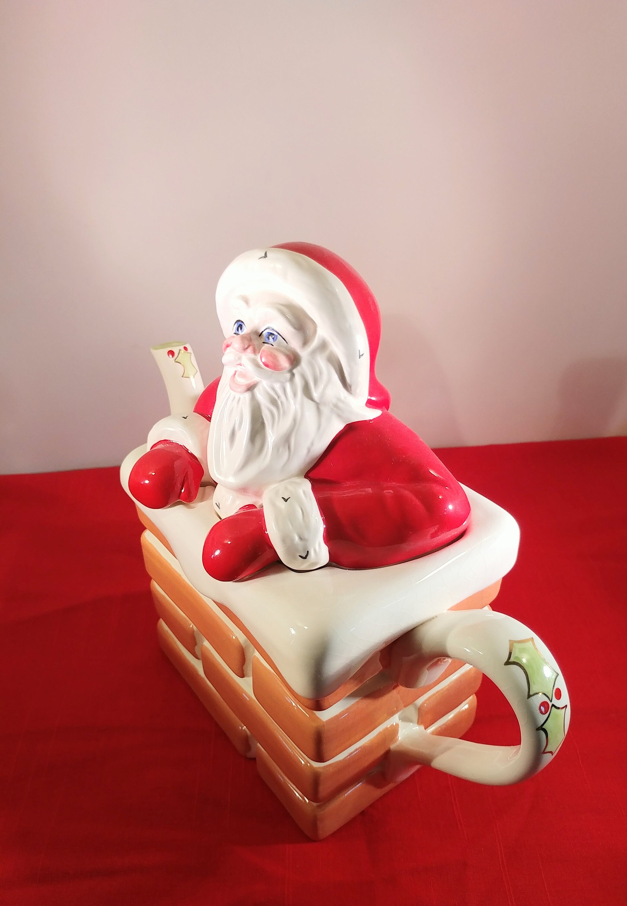 Santa in the Chimney English Teapot Full Size Vintage - Etsy
