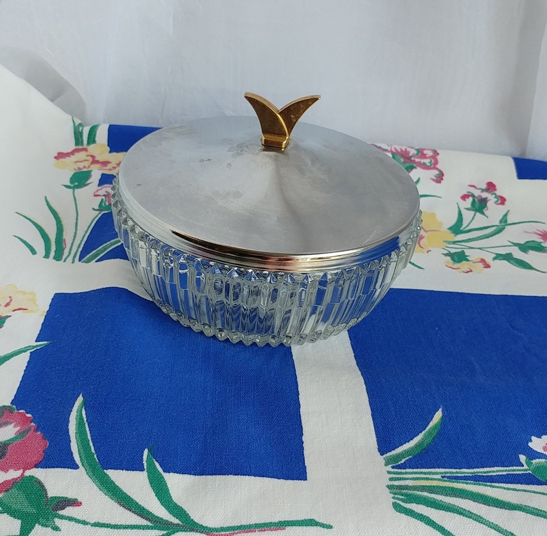 Fabulous Mid Century Modern Kromex Covered Glass Serving Dish; Vintage ...