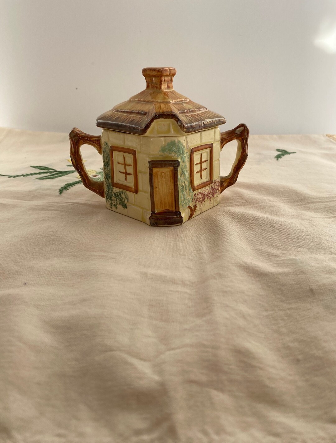 Vintage Keele Street Pottery England Cottage Ware Handled Sugar Bowl ...