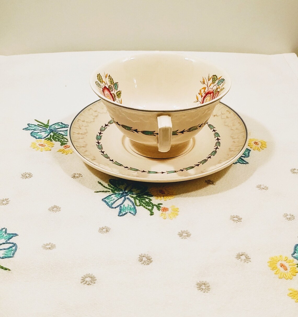 Wedgwood Corinthian Evenlode Pattern Double Handle Cream Soup - Etsy